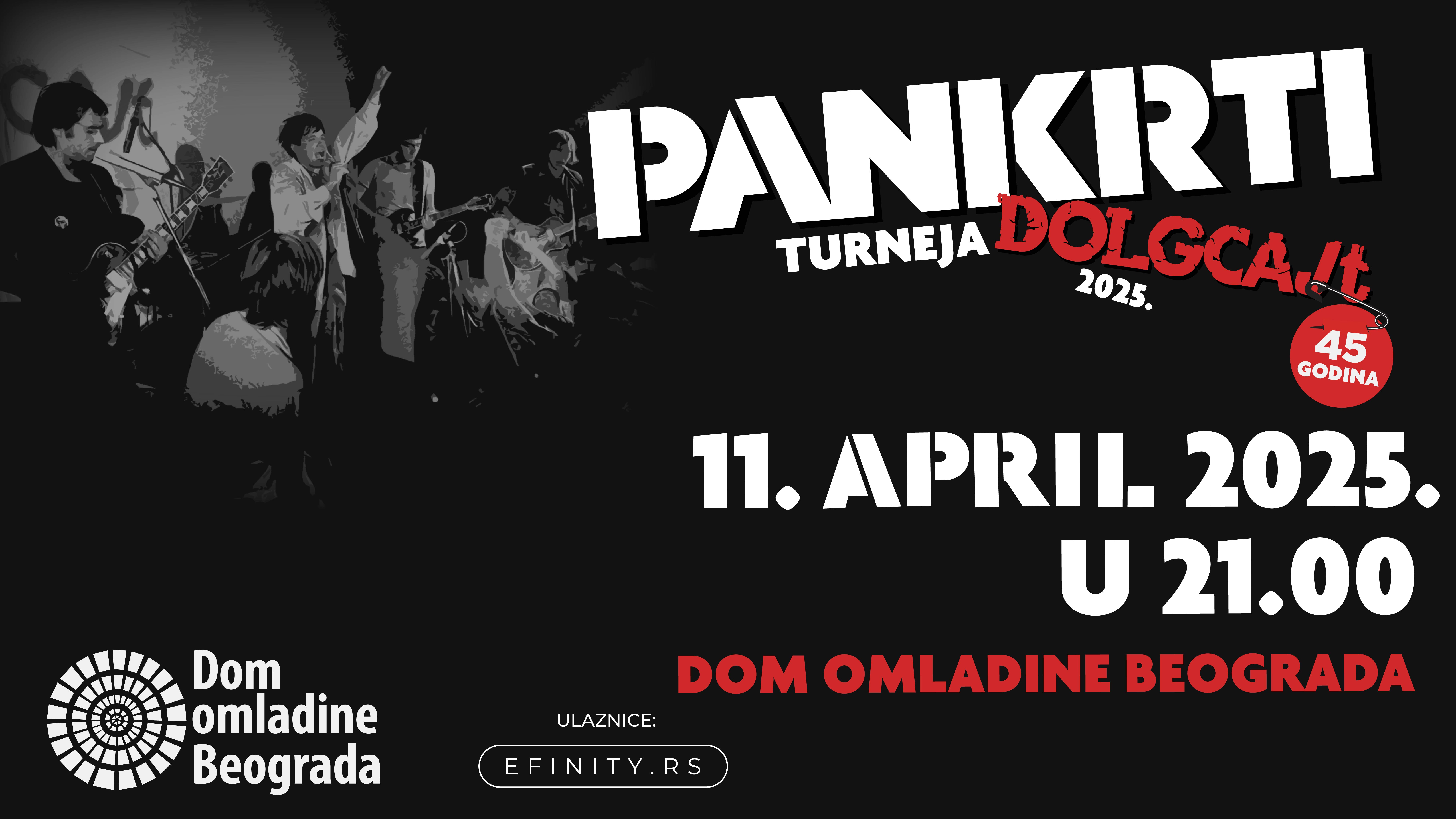 LEGENDARNI PANKRTI 11. APRILA U DOMU OMLADINE BEOGRADA